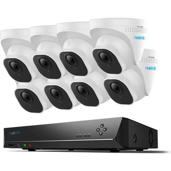 Reolink RLK16-820D8-A Smart dome 4K Security Kit with 3TB Built-In, 16 ...