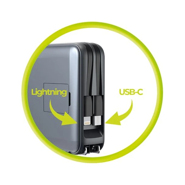 Mobilný zdroj energie PowerBank & cestovná nabíjačka, Lightning/USB-C ...