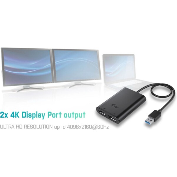 i-tec USB-A/USB-C Display Port 2x 4K Ultra HD Display Adapter | Smarty.sk