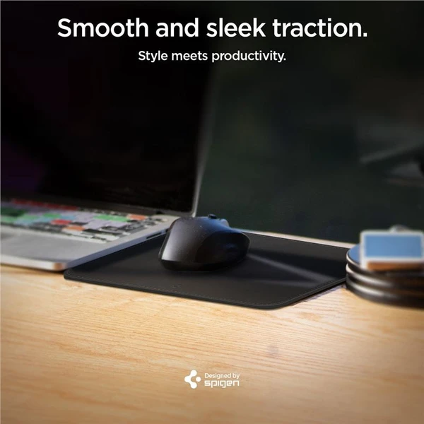 Spigen MousePad LD301 kožená podložka pod myš čierna - Smarty.sk
