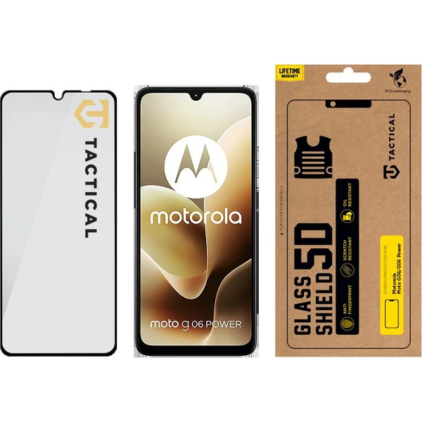 Taktický sklenený štít 5D sklo pre Motorola Moto G06/G06 Power čierne ...